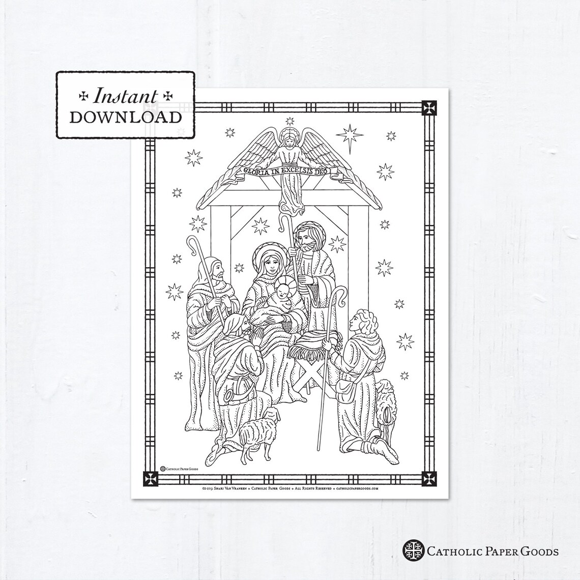 Catholic Coloring Page Christmas the Nativity of Jesus - Etsy