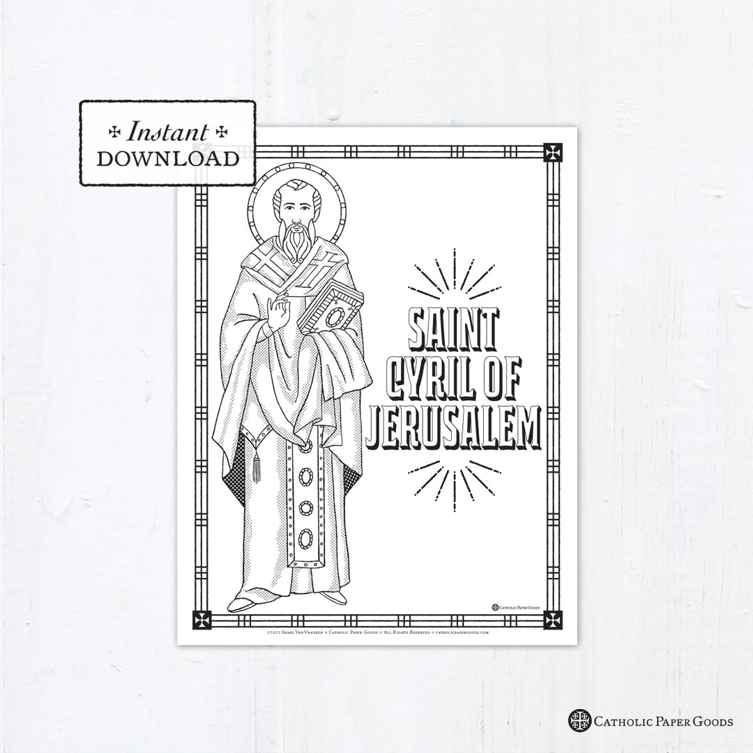 Catholic Coloring Page - Saint Cyril of Jerusalem - Catholic Saints ...