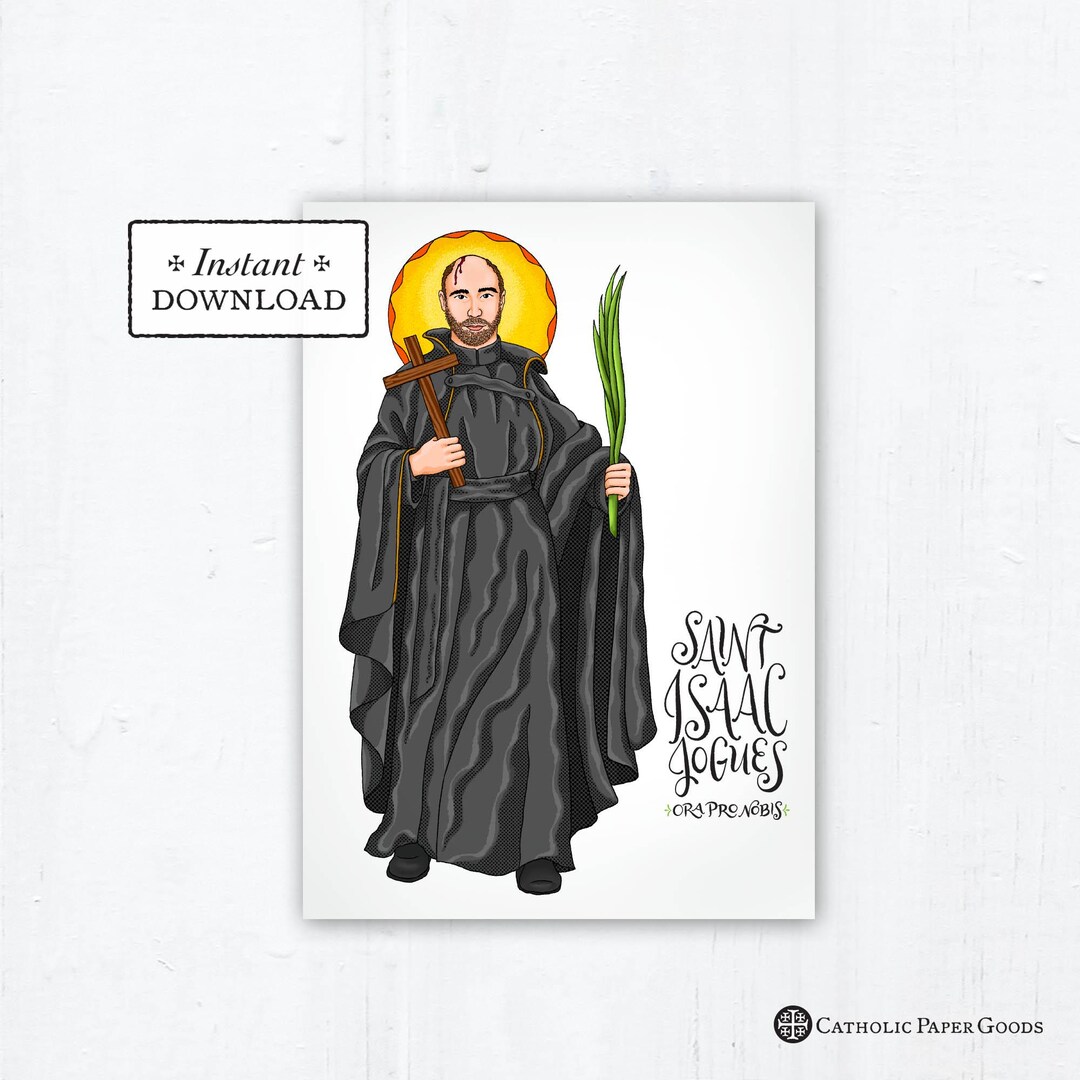 Saint Isaac Jogues Card, Art Print, Instant Download, DIY Downloadable ...