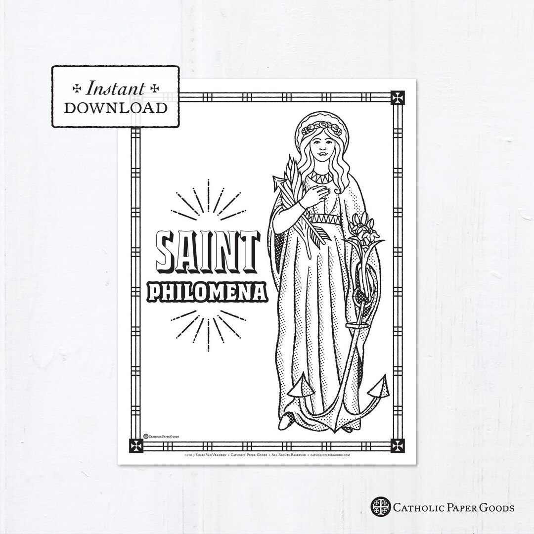 Catholic Coloring Page - Saint Philomena - Catholic Saints - Printable ...