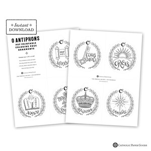 O Antiphons 7 Printable Ornaments Individual Use License With Bonus O ...
