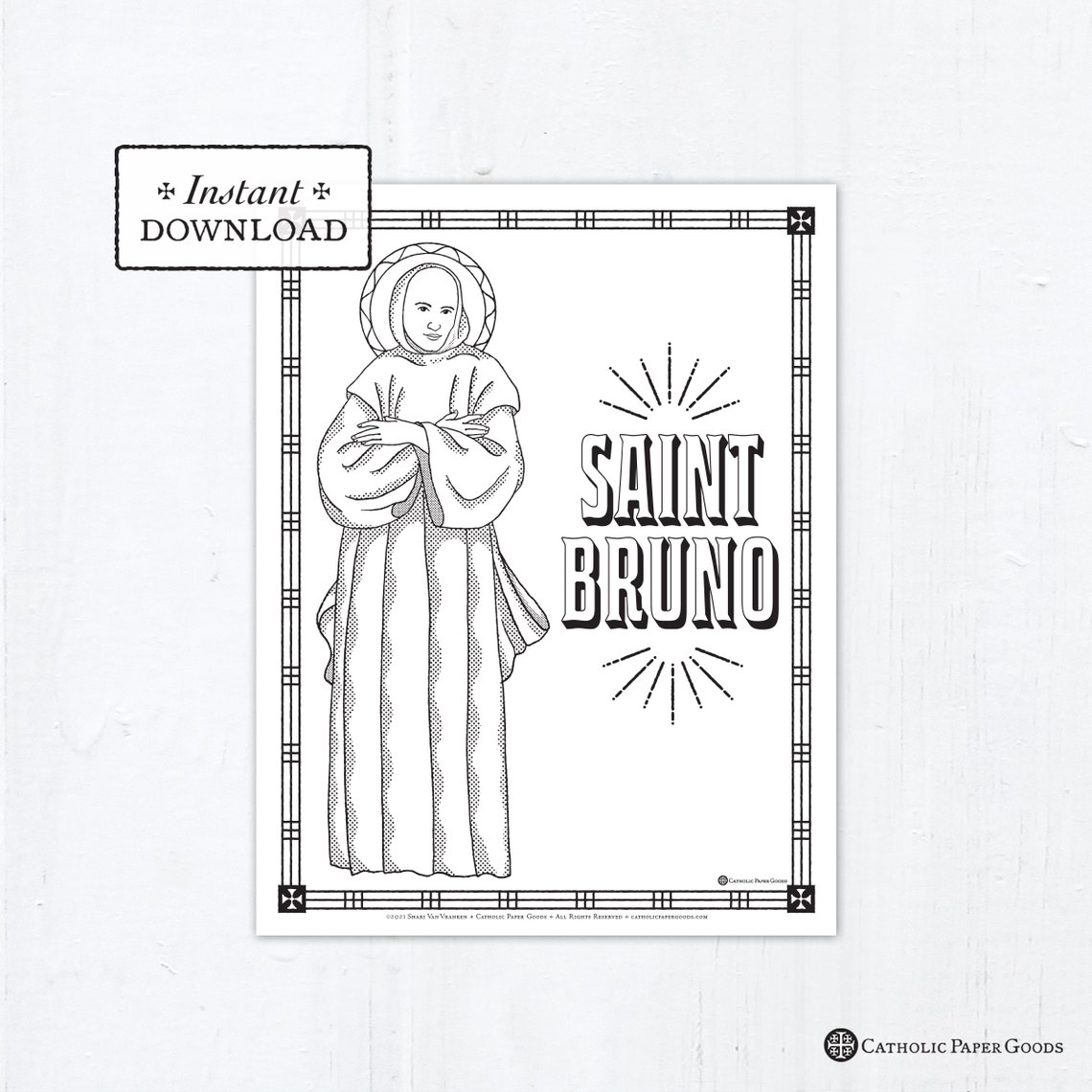 Catholic Coloring Page, Saint Bruno Coloring Page, Catholic Saints ...
