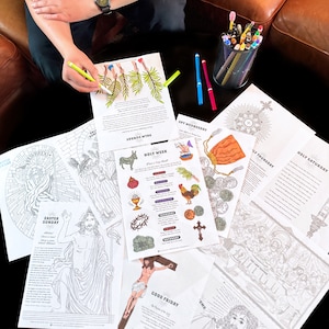 Holy Week Coloring Pages, Bundle of 14, Printable Palm Sunday Spy ...