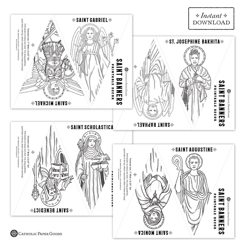 All Saints Day Banner Coloring Page Saint Banners Printable - Etsy
