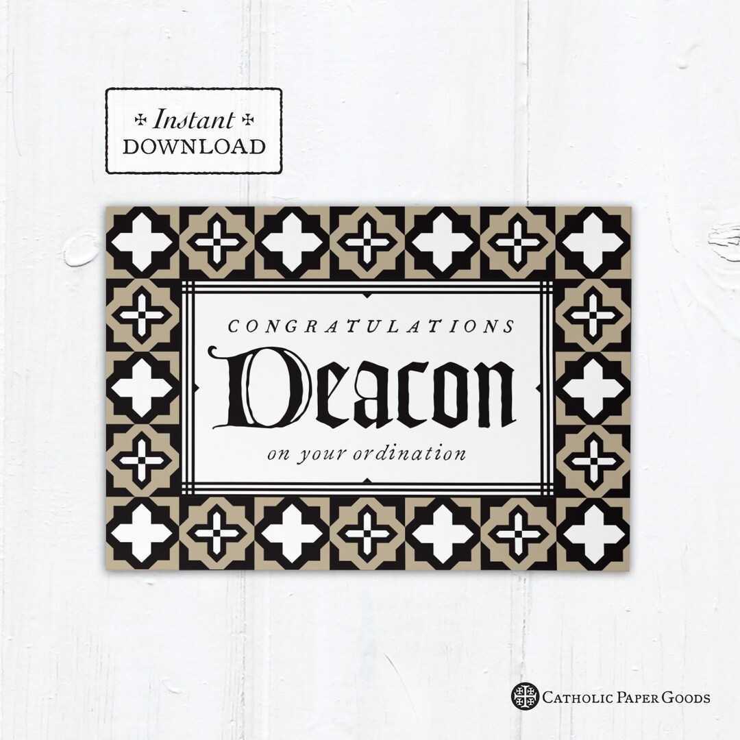 Catholic Diaconate Ordination Card Deacon - Instant Download - DIY ...