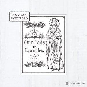 Catholic Coloring Page - Our Lady of Lourdes - Catholic Saints ...