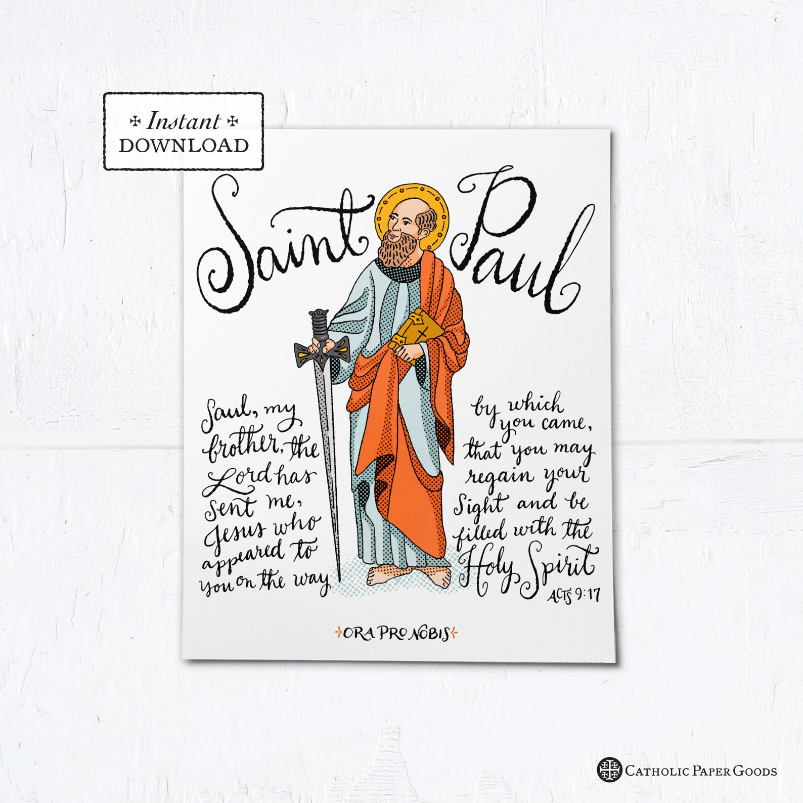 The Conversion of St. Paul Frameable Art Print Instant - Etsy