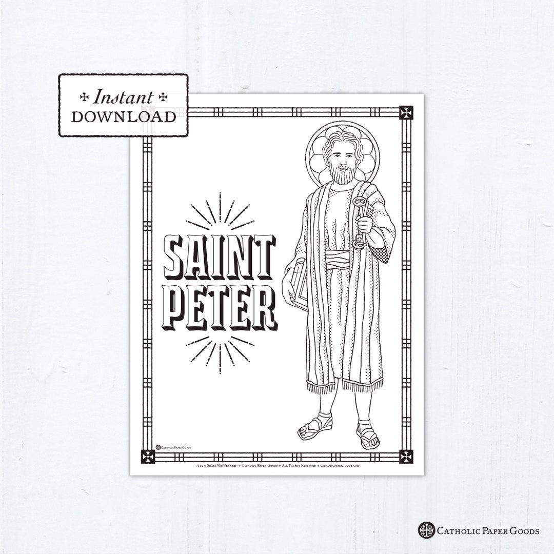 Catholic Coloring Page - Young Saint Peter - Catholic Saints ...