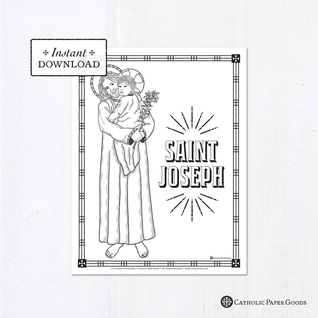 Catholic Coloring Page - Saint Joseph - Catholic Saints - Printable ...