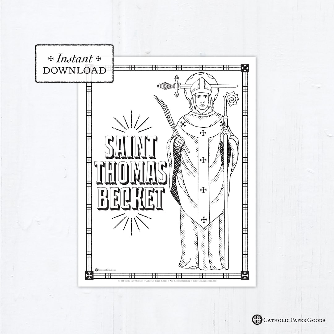 Catholic Coloring Page - Saint Thomas Becket - Catholic Saints ...