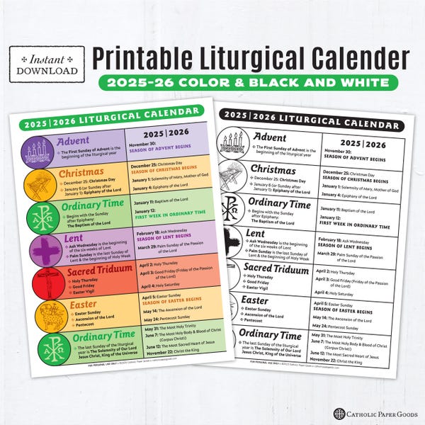 Liturgical Year Print - Etsy