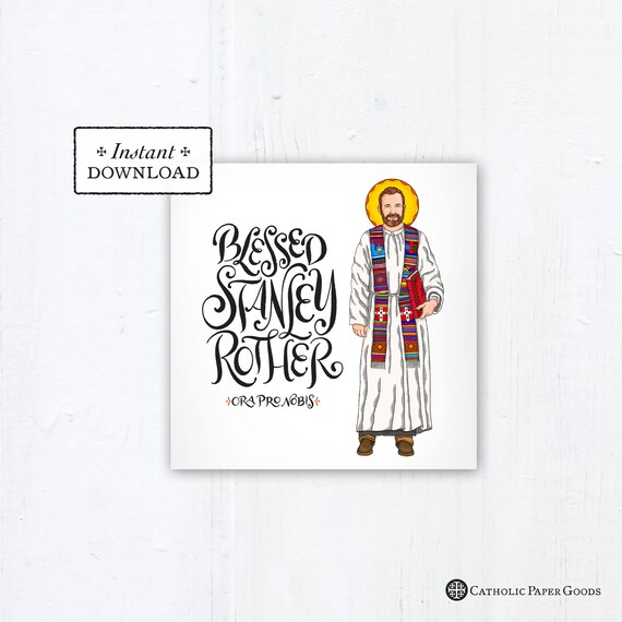 Blessed Stanley Rother Square Card Art Print Instant - Etsy