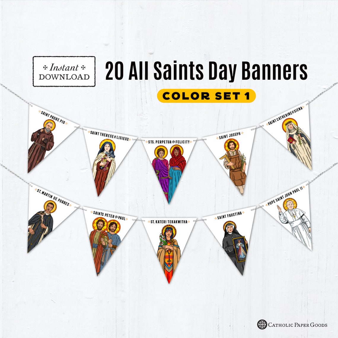 All Saints Day Banner Set: Catholic Party Decor (PDF) - Etsy