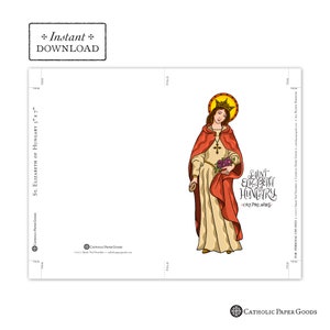 St. Elizabeth of Hungary Art Print: Catholic Saint Card (DIY ...