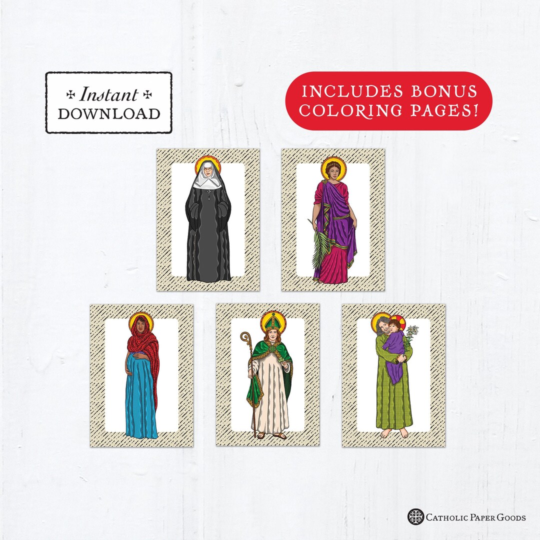 Catholic Saint Flash Cards March Set #1 - Printable - PLUS Bonus ...