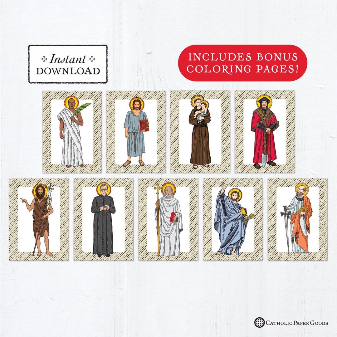 Catholic Saint Flash Cards June Set #1 - Printable - PLUS Bonus ...