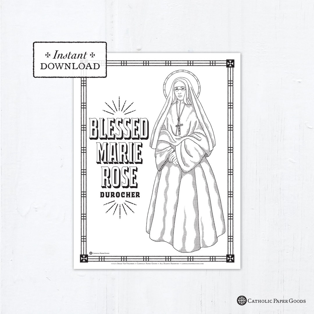 Catholic Coloring Page, Blessed Marie Rose Durocher Coloring Page ...