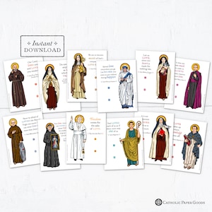 Catholic Saints Valentine Exchange Cards Bundle of 36 Full Color ...
