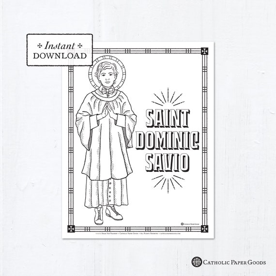 Catholic Coloring Page Saint Dominic Savio Catholic Saints | Etsy