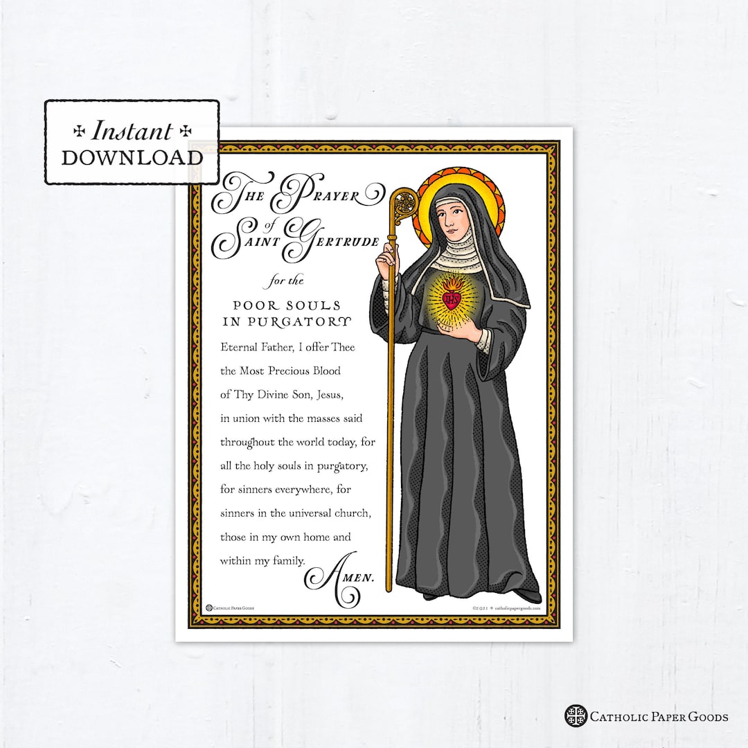 The Prayer of Saint Gertrude the Great Catholic Color Print, Printable ...