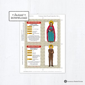 Catholic Saint Flash Cards: July Set #2 + Coloring Pages (printable PDF ...