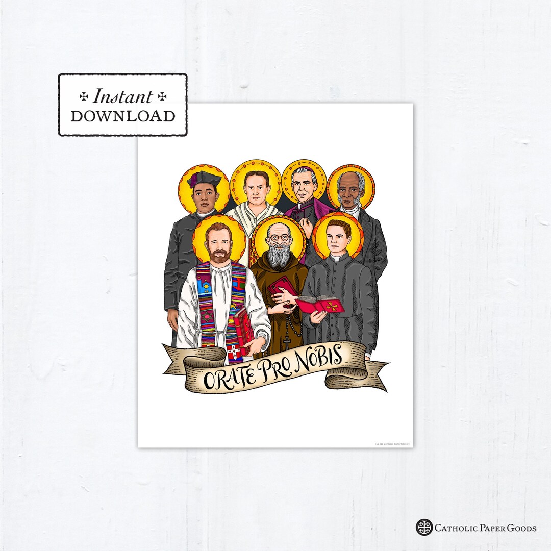 American Male Saints to Be Frameable Art Print Saint Poster, Instant ...