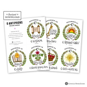 O Antiphon Printable Cards, Color With Bonus O Antiphon Activity Pages ...