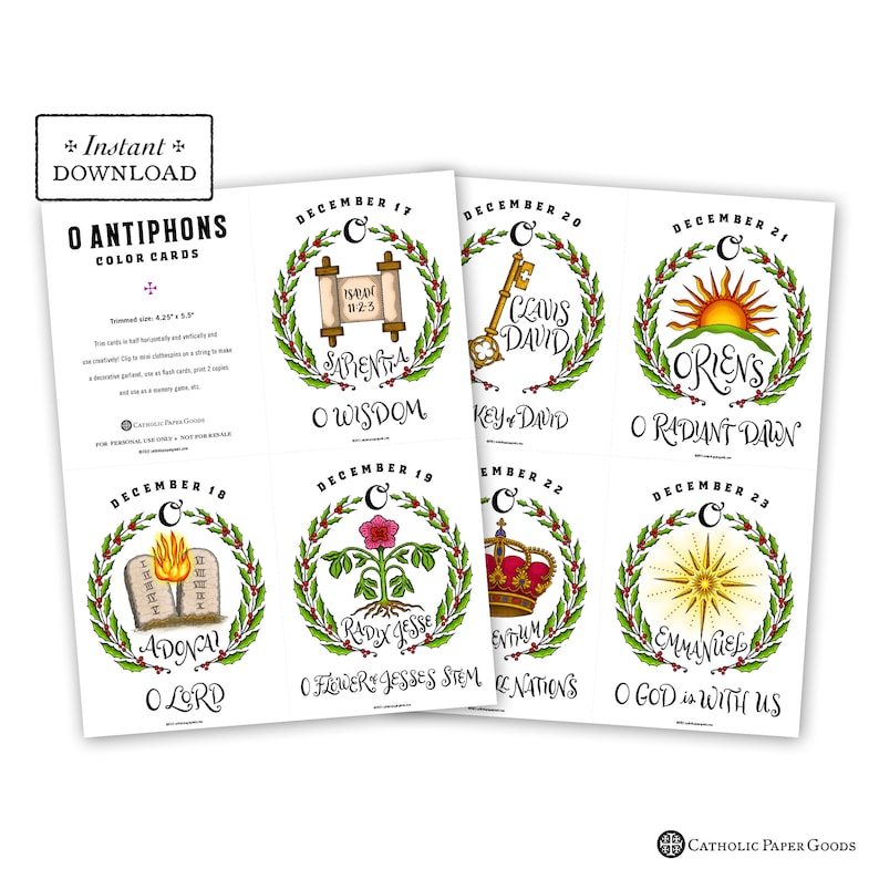 O Antiphon Printable Cards: Advent Decor (digital Download) - Etsy