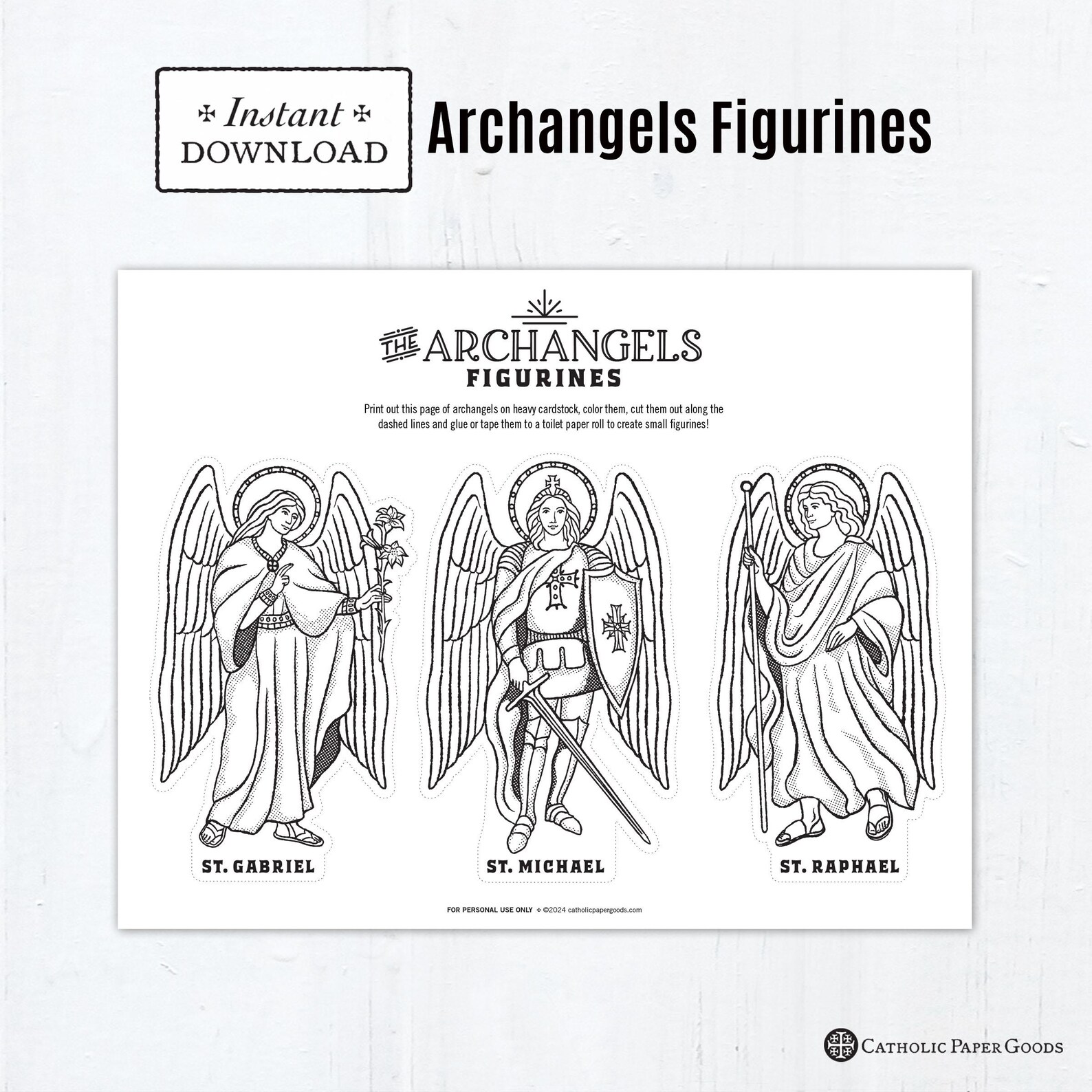 Archangels Activity Bundle: Coloring Pages, Maze, Puzzles (printable ...