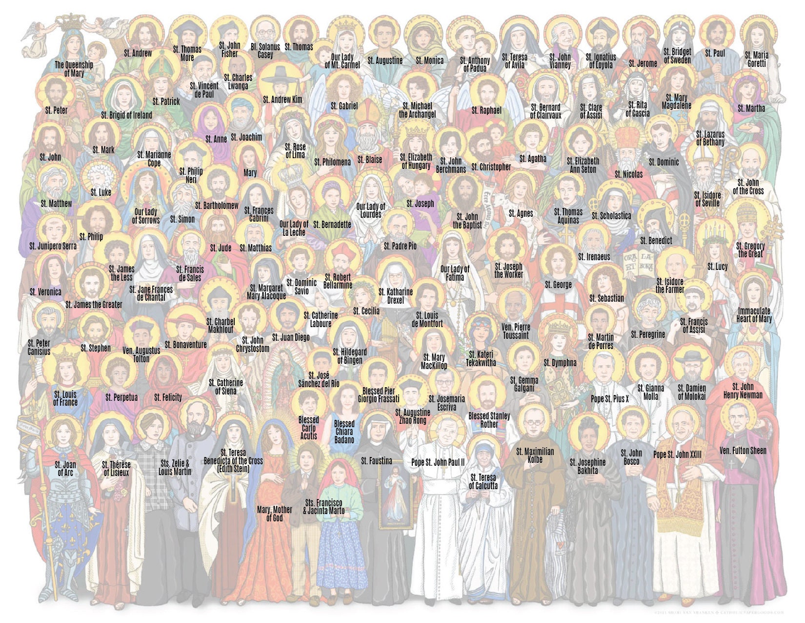 All Saints Printable Poster 16x20, All Saints Day Decoration, Instant ...