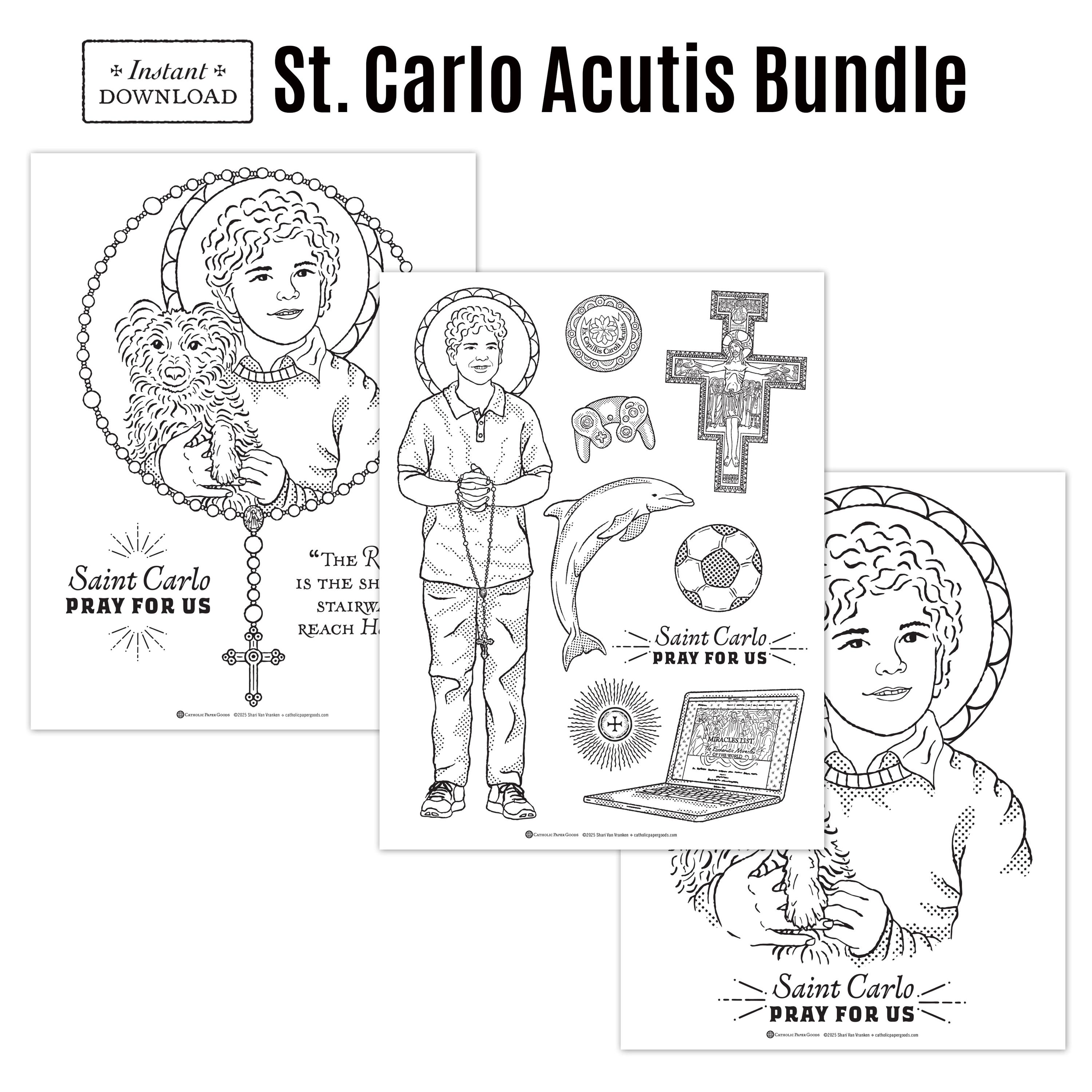 Saint Carlo Acutis Activity Bundle Catholic Kids Printables PDF Download Saint Carlo Acutis Activity Bundle Catholic Kids Printables PDF Download