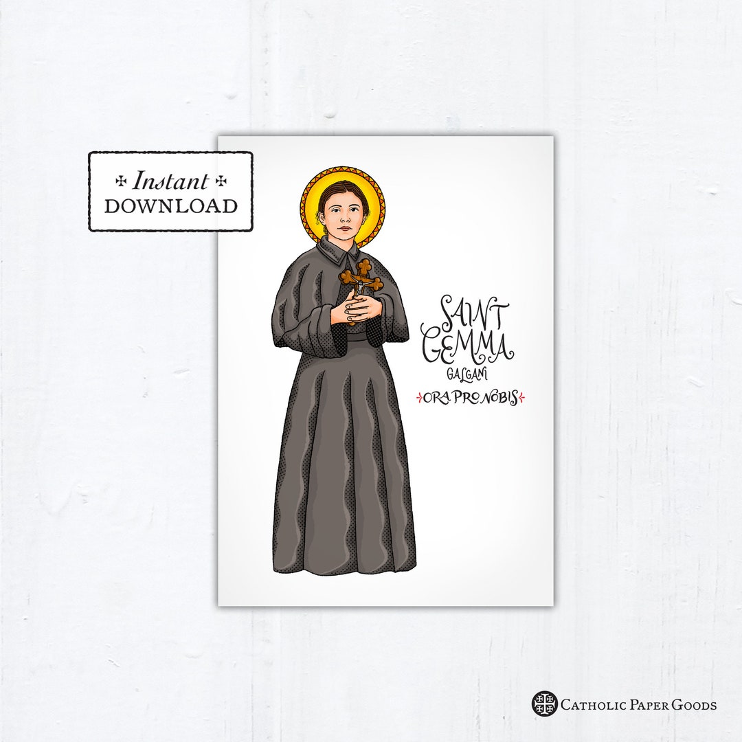 St. Gemma Galgani Card - Art Print - Instant Download - DIY ...