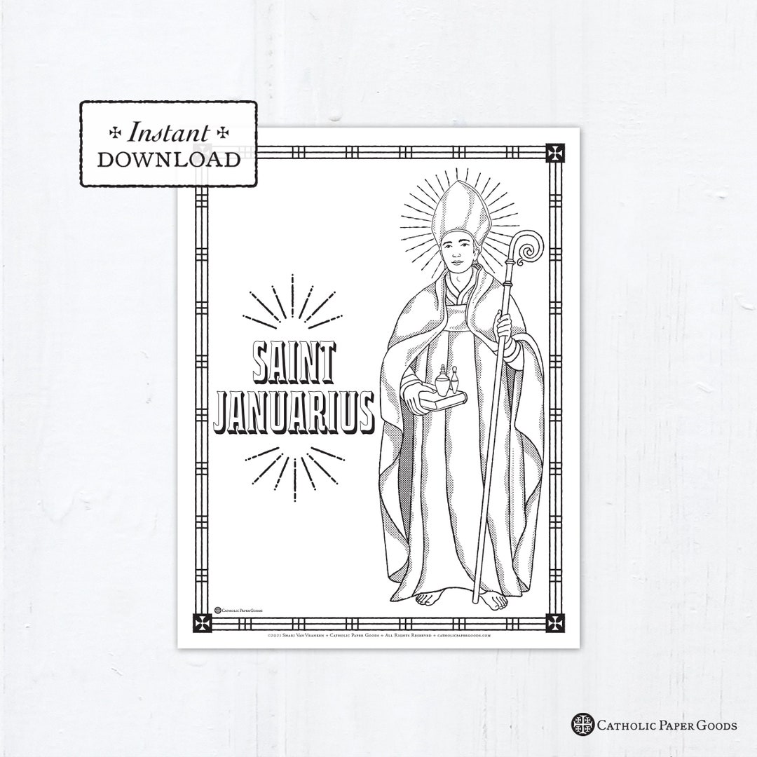 Saint Januarius Coloring Page: Catholic Saints Printable (PDF) - Etsy