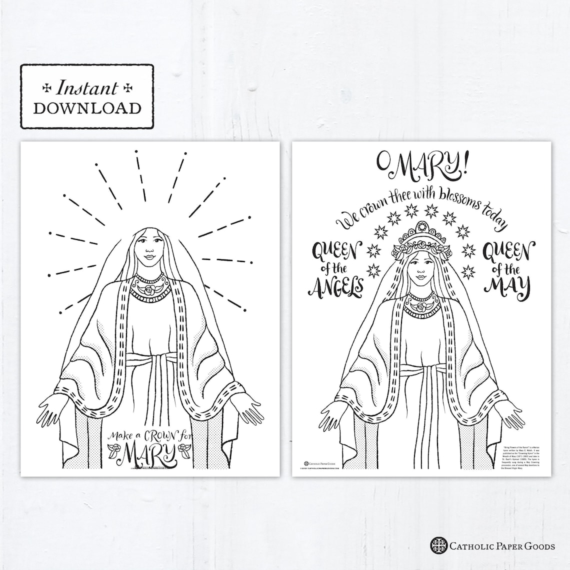 May Crowning Mary Coloring Page Coloring Pages