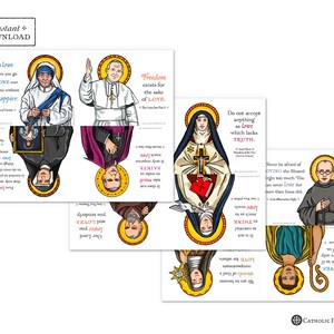 Catholic Saints Valentine Horizontal Exchange Cards Set 1, Printable ...
