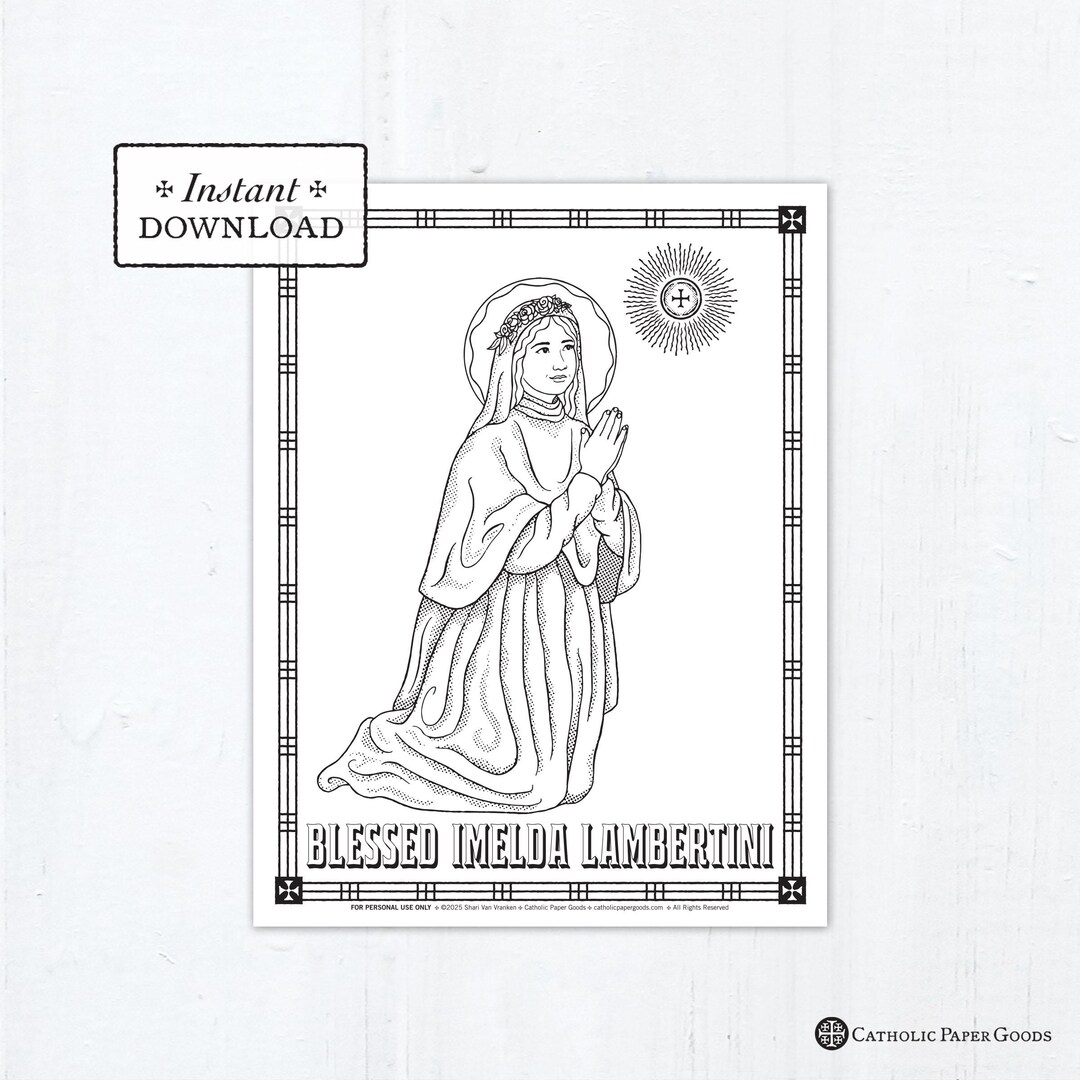 Blessed Imelda Lambertini Coloring Page: Catholic Saint (PDF Digital ...