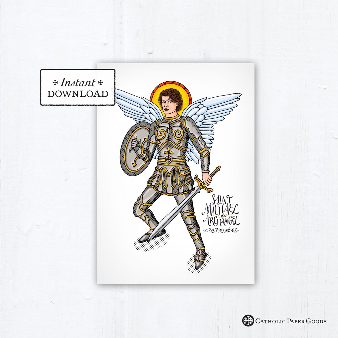 St. Michael the Archangel Prayer Card, Art Print, Instant Download, DIY ...