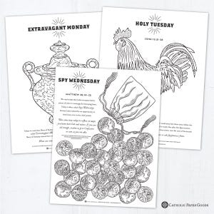 Holy Week Coloring Pages, Bundle of 14, Printable Palm Sunday Spy ...