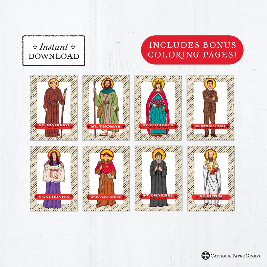 Catholic Saint Trading Cards July Set #2 - Printable - PLUS Bonus ...