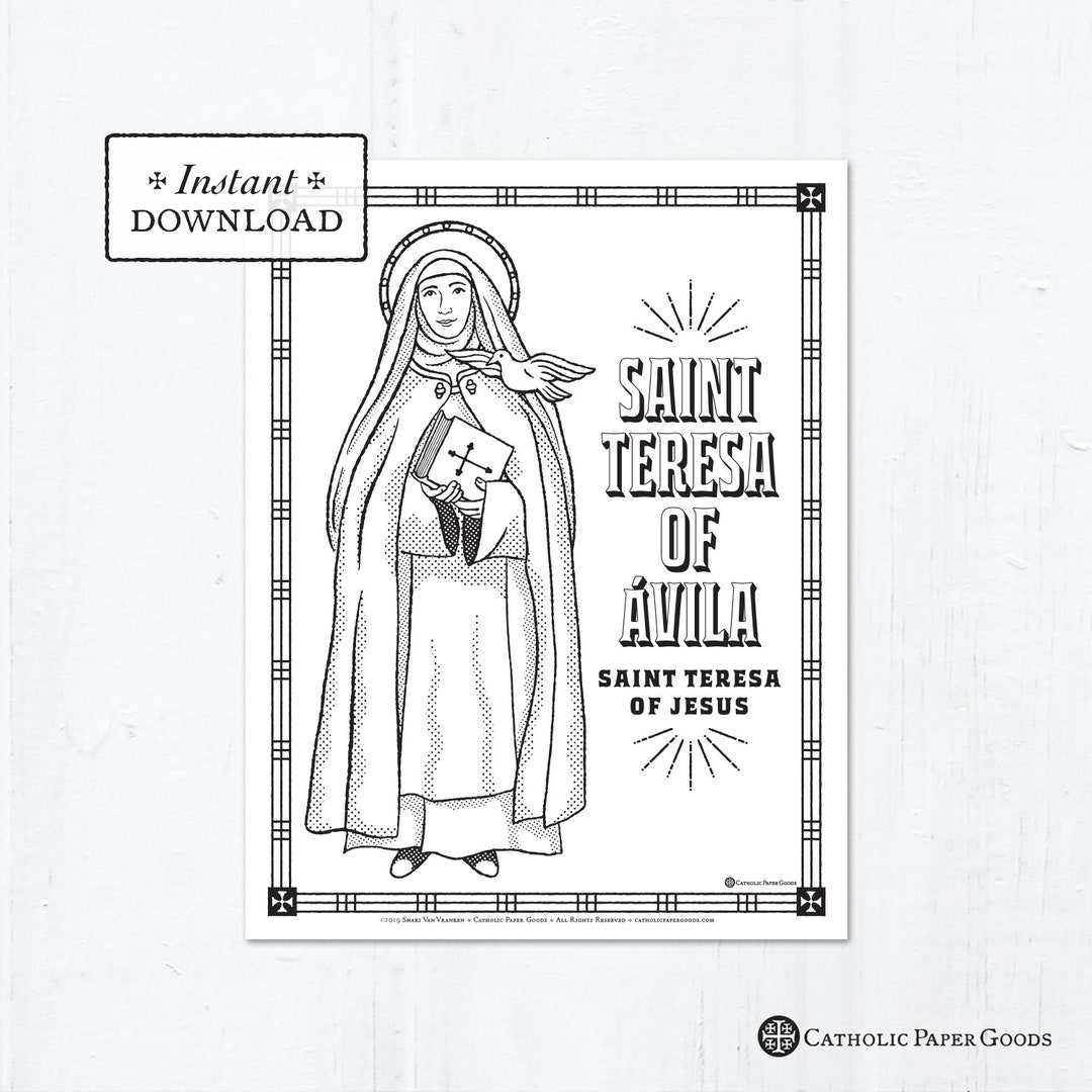 Catholic Coloring Page - Saint Teresa of Avila - Catholic Saints ...