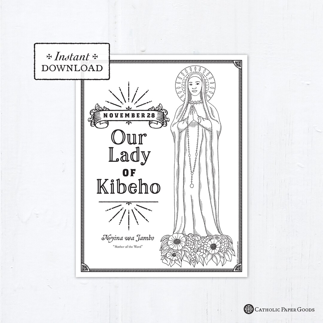 Catholic Coloring Page, Our Lady of Kibeho, Catholic Marian Coloring ...