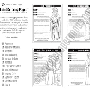 Catholic Saint Coloring Pages: Biographical Bundle #2 (digital Download ...
