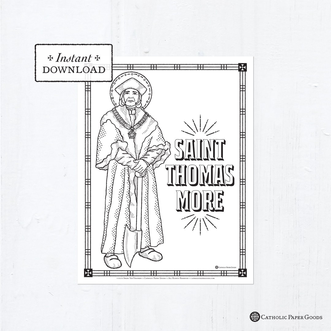 Catholic Coloring Page - Saint Thomas More - Catholic Saints ...