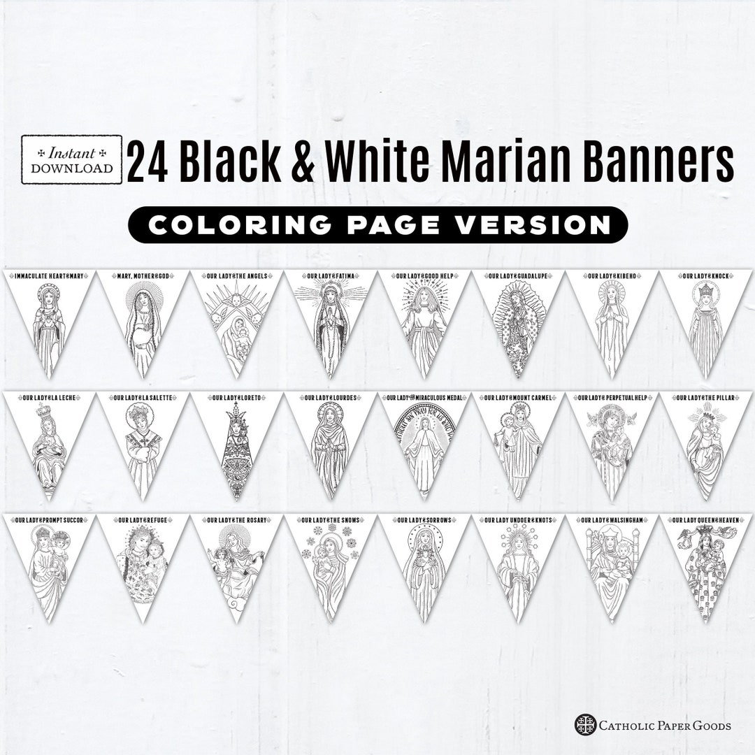 Marian Banners, Coloring Page Banners, Printable Banners, Printable ...