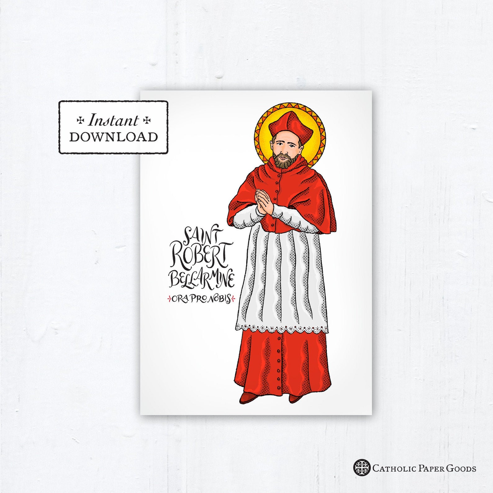 Saint Robert Bellarmine Art Print: Catholic Confirmation Gift (DIY PDF ...
