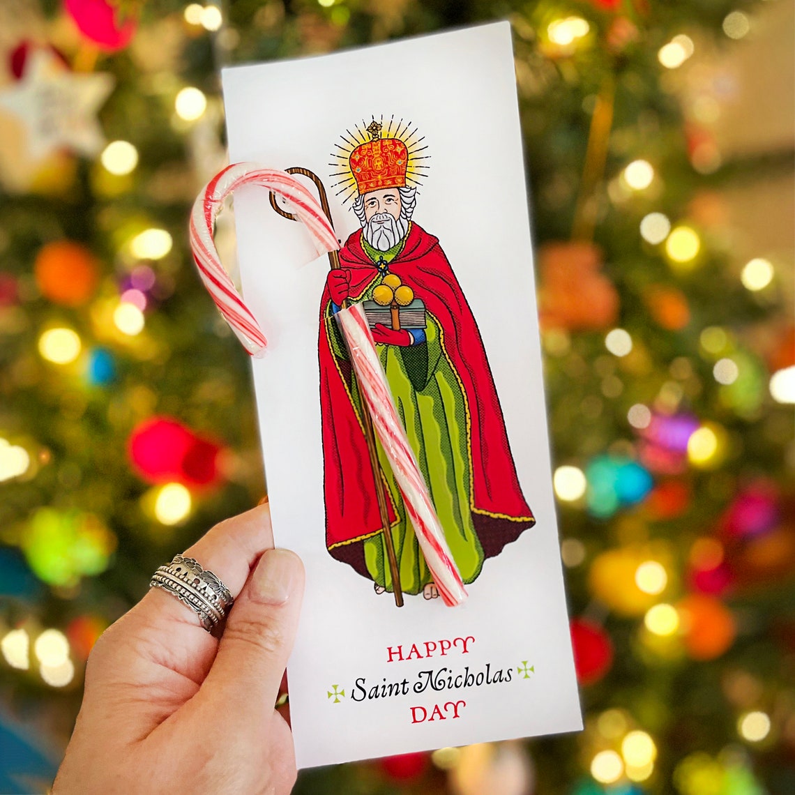 Parish License, St. Nicholas Printable Candy Cane Treat Cards, Instant ...