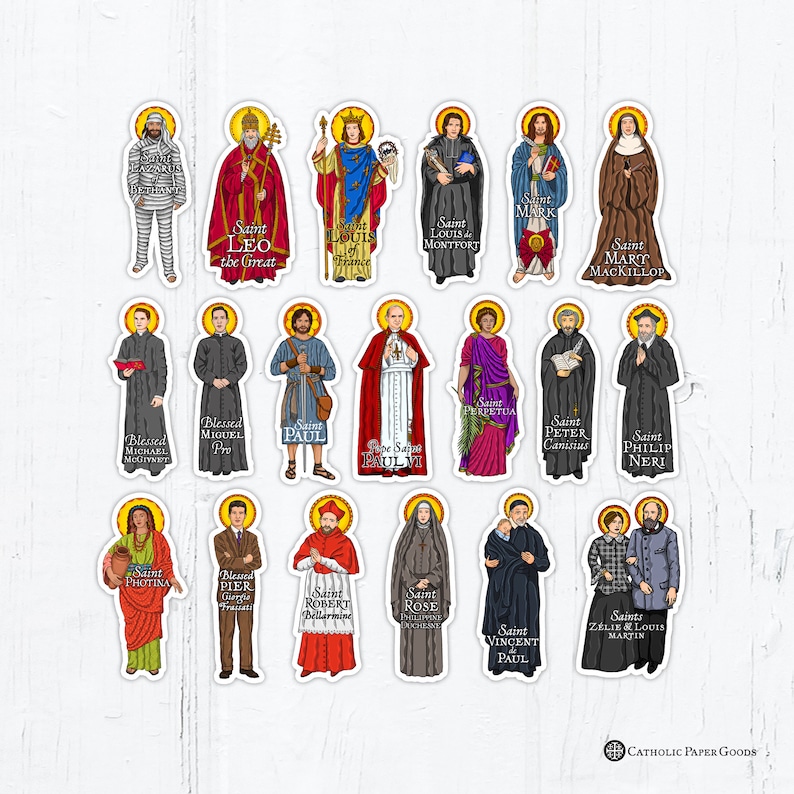 Catholic Saints 4 Inch Individual Die Cut Vinyl Stickers Peel & Stick ...