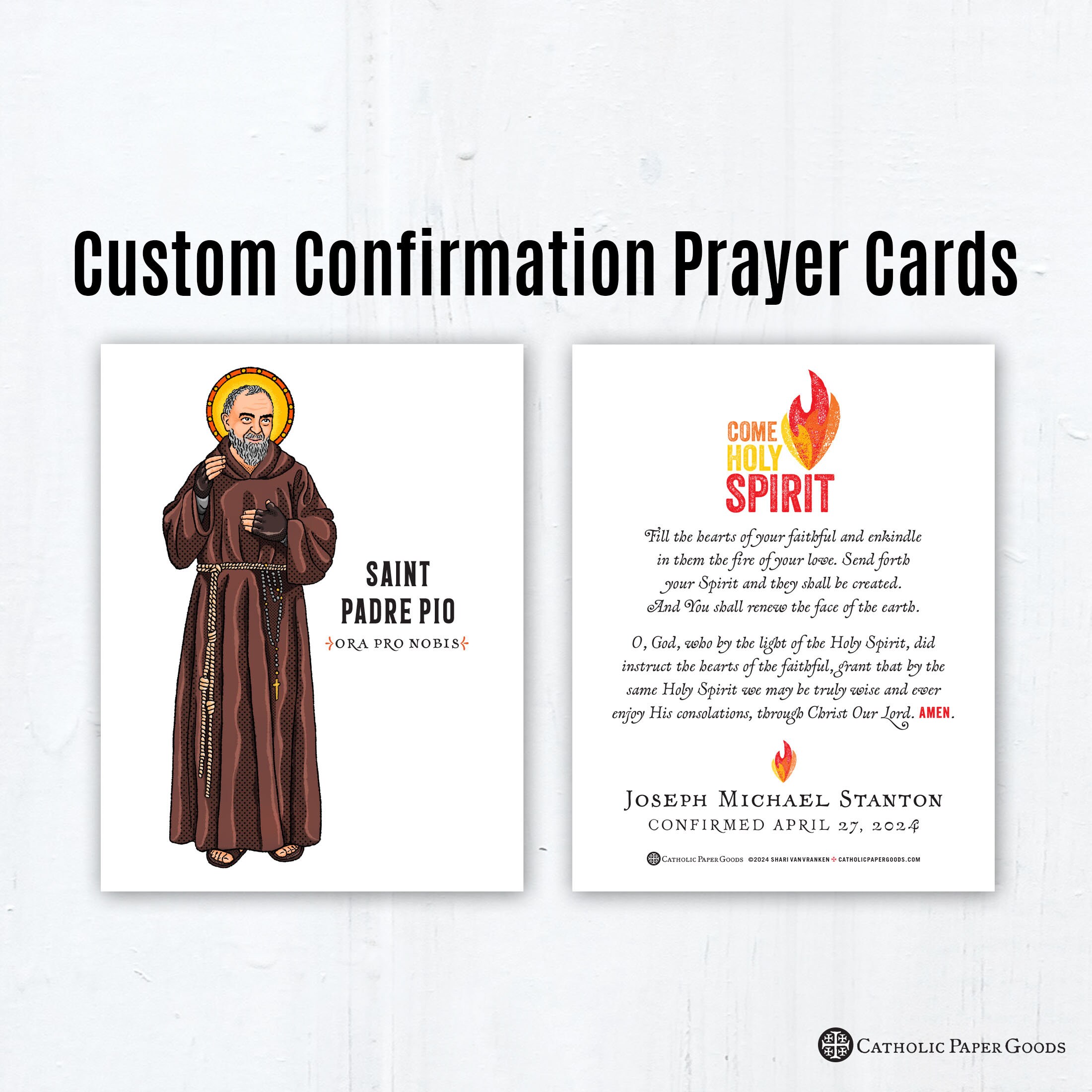 Catholic Confirmation Prayer Cards, Printable Template PDF 4.25x5.5 ...