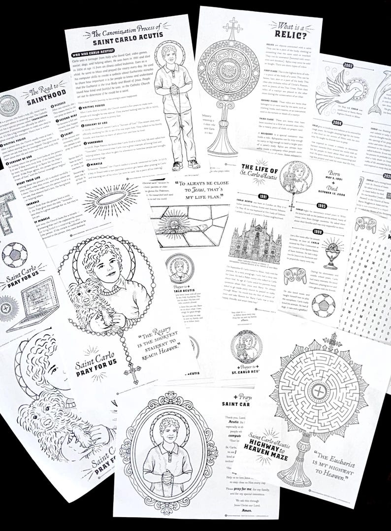 Saint Carlo Acutis Activity Bundle: Catholic Kids Printables (PDF ...