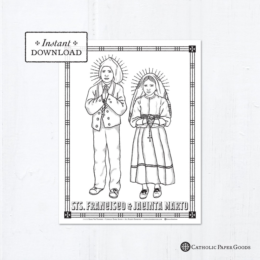 Saints Francisco & Jacinta Marto Catholic Coloring Page Catholic Saints ...